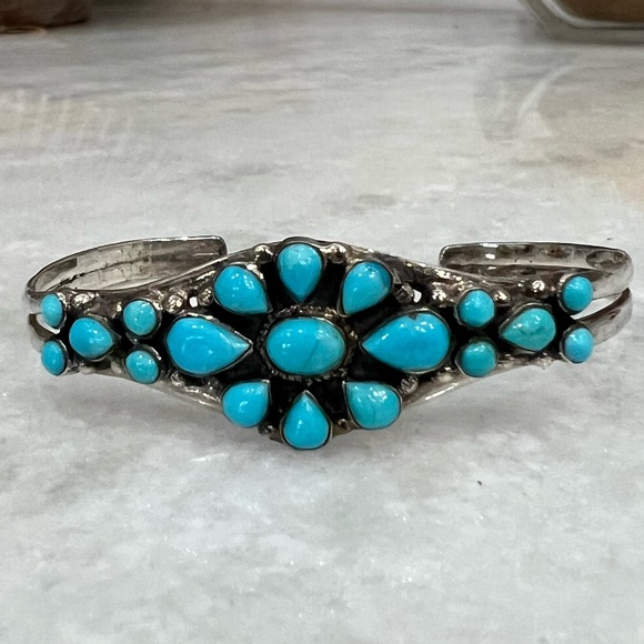 Jewelry | Santa Fe Kingman Turquoise Sterling Silver Cuff Bracelet ...